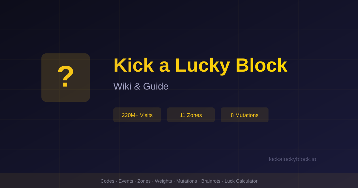 Kick a Lucky Block - All Zones, Luck Ranges & Requirements